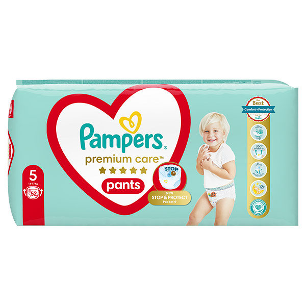 Гащички Pampers Premium Care Pants 5 (12-17кг.) - 52 броя - D Zone