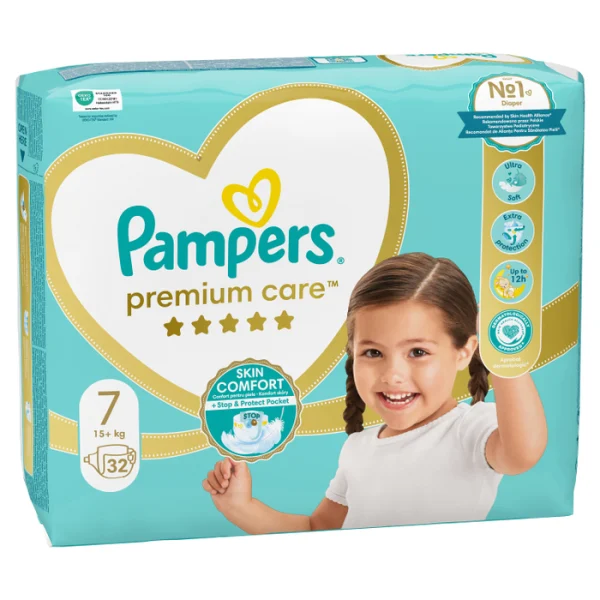 Памперси Pampers Premium Care 7 VP (15+кг.) – 32 броя - D Zone
